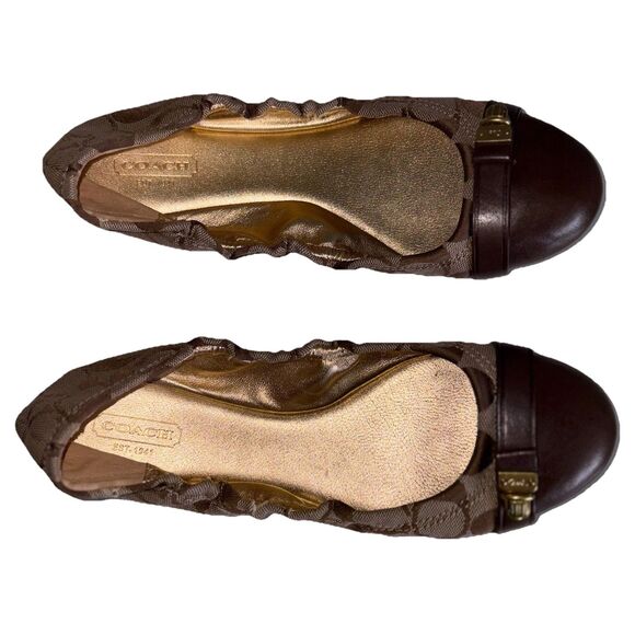 Coach | Shoes | Coach Delphine Signature C Logo Jacquard Cap Toe Ballet ...